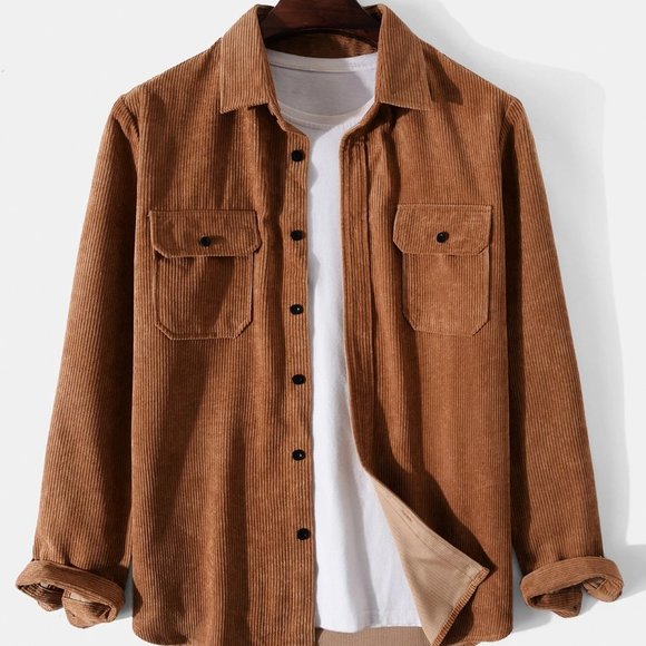 Shirts | Corduroy Button Through Mens Shirt With Flap Pock | Poshmark